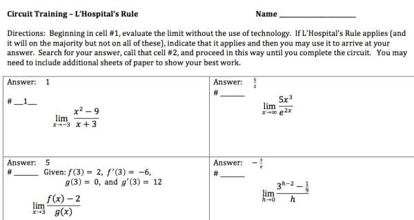 40 Calculus Circuits | Math, Teaching, and Teaching Math